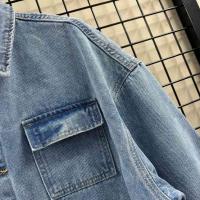 China Regular Fit Junior Denim Jacket  Durable Craftsmanship Cotton Sand Wash Denim Outerwear for sale