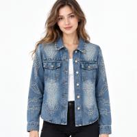 China Lightweight Button Front Denim Shirts Long Sleeve Regular Fit 100% Cotton Denim for sale