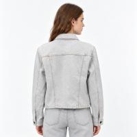 China Women'S Vintage Stone Wash Offwhite Denim Shirt / Jacket Relaxed Fit Button Up Casual / Streetwear Top for sale