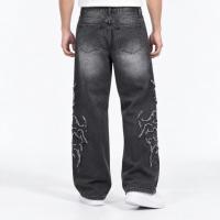 China Men's Acid Wash Denim Jeans Relaxed Fit 90s Retro Fashion Denim Jeans ODM / OEM Private Label for sale