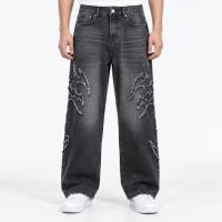 China Men's Acid Wash Denim Jeans Relaxed Fit 90s Retro Fashion Denim Jeans ODM / OEM Private Label for sale