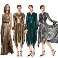 China Holiday Dress - Unusual And Playful With Novelty Pleated Skirt. Metallics Feels Opulent And Luxurious. for sale
