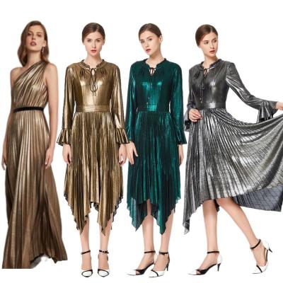China Holiday Dress - Unusual And Playful With Novelty Pleated Skirt. Metallics Feels Opulent And Luxurious. for sale