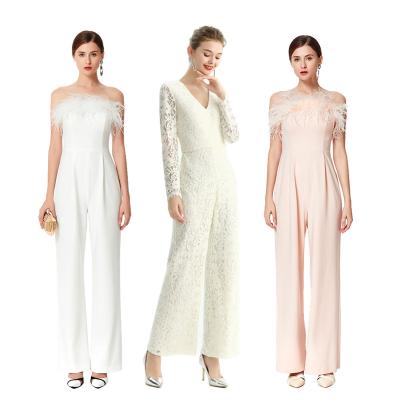China Customize design - Jumpsuit adorned with wispy feathers and lace. A diffusion line committed to luxury essential. for sale