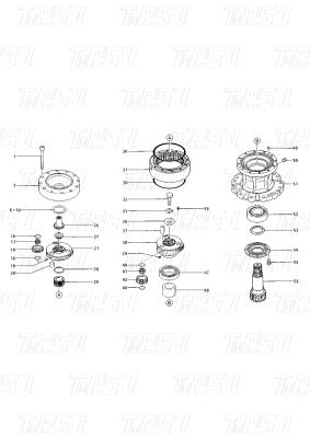 China Excavator Swing Drive Reducers In Painted Color 099-0229 Catalog E120B for sale