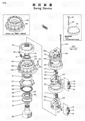 China Excavator Swing Drive Reducers for HITACHI Excavators Catalog EX100 9097684 for sale