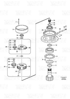 China Steel Swing Planetary Gear Reducer Catalog For Machinery Repair Shops VOE14566202 EC240B for sale
