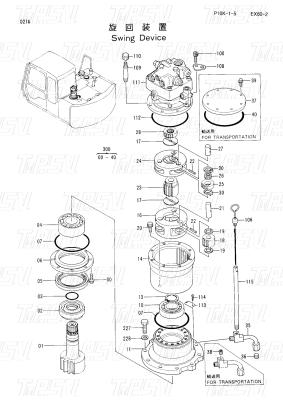 China 9118328 EX60-3 Excavator Swing Drive Catalog Motor Parts with Planetary Gear Reducer for sale
