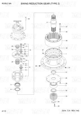 China 31Q9-19140 R330-9 Excavator Swing Drive Catalog Gear Box For Hydraulic Motors for sale