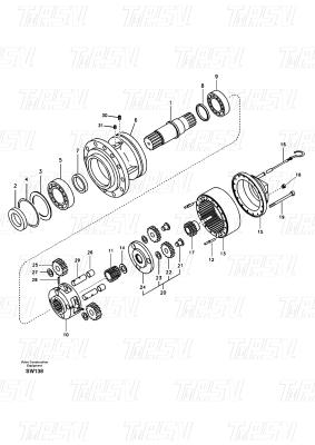 China Wooden Box Packaging VOE14619955 VOE14630401 EC360B Excavator Swing Drive Catalog with Black Color for sale