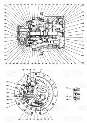 China Bolt-on 2441U829F1 SK120-3 Excavator Travel Drive Catalog Motor Compatible With Different Excavator Brands And Models for sale