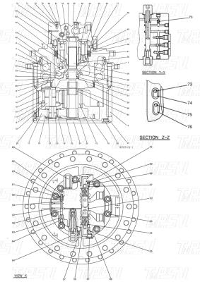 China Black Color LC15V00026F1 SK350-8 Excavator Final Drive Catalog Parts for Performance for sale