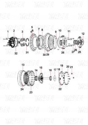 China SY365C Excavator Travel Drive Catalog Varies Depending on Model Transported in Wooden Box for sale