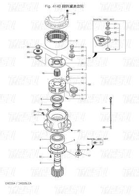 China OEM Steel Bolt On Swing Motor for Hitachi K1038203 130426-00010 130426-00010A DX225 Excavator Swing Drive Catalog for sale
