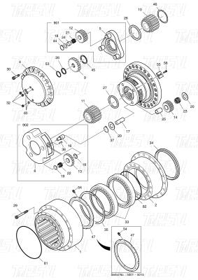 China K1003134 DX300 Excavator Travel Drive Catalog Bolt On Steel Assemblies with Planetary Reducers for sale