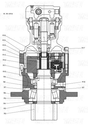 China K1045875 DH80 Excavator Swing Drives Catalog Customizable Colors for sale
