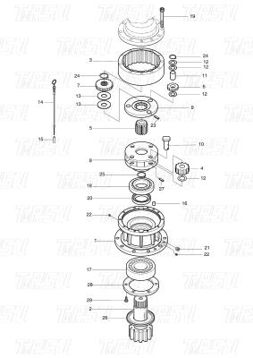 China 404-00062 DH150-7 Excavator Swing Drive Catalog Motors for Multiple Brands and Models for sale