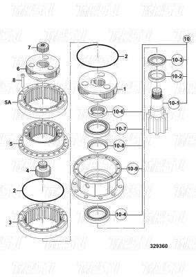 China Custom Bolt on JRC0007 JS220 Excavator Swing Drive Catalog In Stock for sale