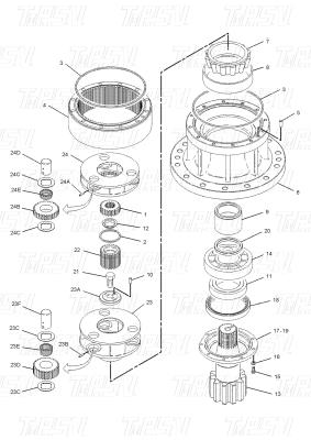 China Smooth Quiet Steel Excavator Swing Travel Drive Gear Box With Planetary Reducer for sale