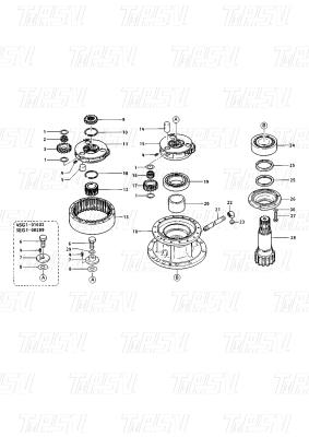 China Custom Black Steel 096-4329 5I-5393 5I-5394 096-5898 5I-5492 099-4137 E200B Excavator Swing Drive Catalog Repair Shops for sale