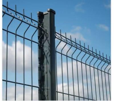 China Galvanized electrostatic spray or PVC dipped coating SHS  post welded mesh fence for sale