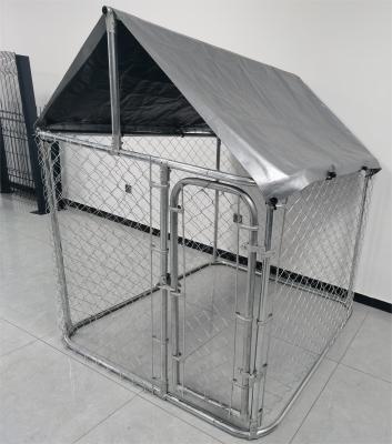 China Galvanized Chain link wire mesh with waterproof canopy dog cage for sale