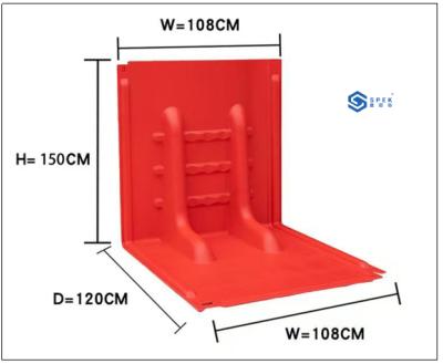 China Height 150cm,depth120cm  red ABS plastic  anti-UV coating  flood barrier for sale