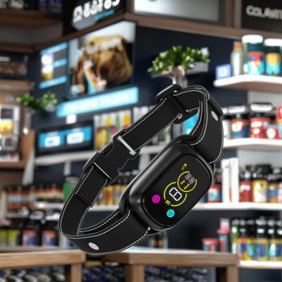 China AI Intelligent Rechargeable Waterproof Dog Training Collar IPX7 Eco-Friendly Nylon Pet Bark Stopper for sale