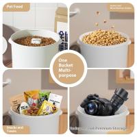 China Smart Pet Solid Pattern 13L Eco-Friendly Moisture-Proof Storage Bucket Automatic Cat/Dog Grain Vacuum Bucket Battery Cat for sale