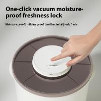 China Smart Pet Solid Pattern 13L Eco-Friendly Moisture-Proof Storage Bucket Automatic Cat/Dog Grain Vacuum Bucket Battery Cat for sale