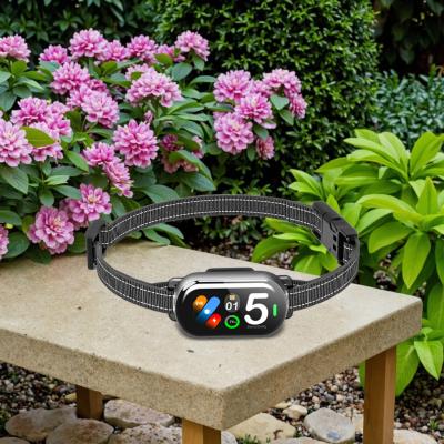 China Rechargeable Dog Training Collar with Color Screen IP67 Waterproof Anti Barking for Dogs 20H Battery for sale