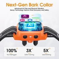 China Rechargeable Anti Bark Dog Training Collar IP67 Waterproof Vibration Smart Pet Collar 20H Battery for sale