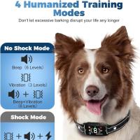 China Rechargeable IP67 Waterproof Dog Bark Collar with 8 Sensitivity Levels 4 Training Modes 20+ Hour Battery for sale