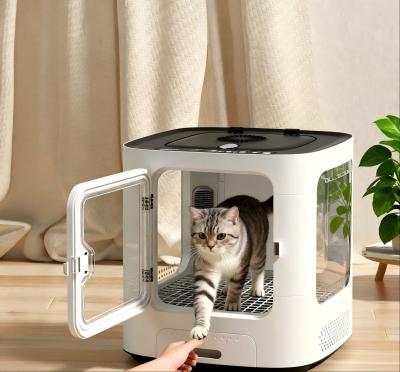 China Automatic Quiet Pet Drying Box 220V with Temperature Control Transparent Door ABS Plastic for sale