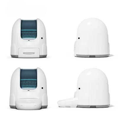 China Automatic Intelligent Cat Litter Box 65L Oversized Anti-Splash Plastic Easy Clean Closed Toilet for Cats for sale