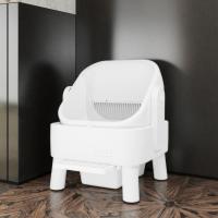 China Automatic Smart Cat Litter Box 80L Open Top Self Cleaning with APP Control Dual Safety Sensors PP Plastic for sale