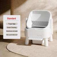 China Automatic Smart Cat Litter Box 80L Open Top Self Cleaning with APP Control Dual Safety Sensors PP Plastic for sale