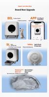 China 80L Automatic Cat Litter Box Radar Gravity Infrared Induction Anti-Pinch Plastic Toilet Easy Clean Eco-Friendly for sale
