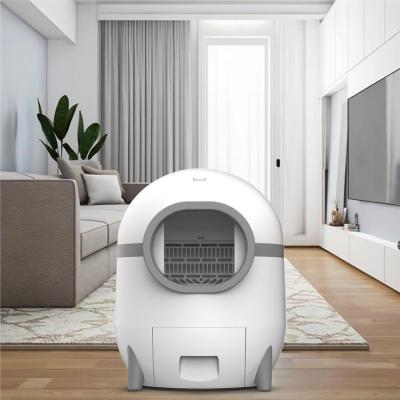 China Self-Cleaning Smart Cat Litter Box ABS Plastic Automatic 60L Large Capacity Quadrate Eco-Friendly for sale