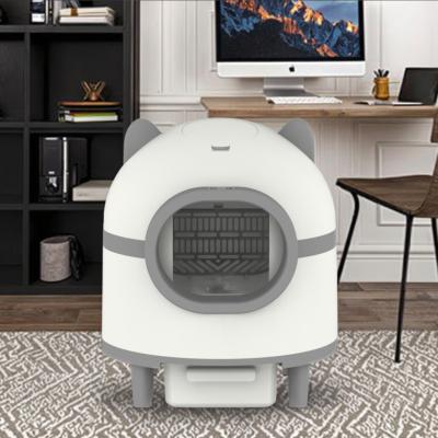 China Custom Extra Large Plastic Smart Cat Litter Box 60L Automatic Self-Cleaning Eco-Friendly APP Control for sale