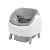 China Enclosed Plastic Cat Litter Box 60L Large Capacity Quiet Anti Splatter with Sieve Deodorant Ball for sale