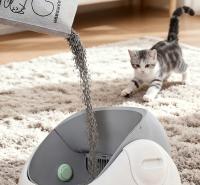China Enclosed Plastic Cat Litter Box 60L Large Capacity Quiet Anti Splatter with Sieve Deodorant Ball for sale
