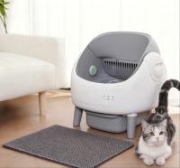 China Enclosed Plastic Cat Litter Box 60L Large Capacity Quiet Anti Splatter with Sieve Deodorant Ball for sale