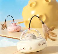 China Electric Chicken Ball Toy Automatic Laser Feather Bell Lifelike Interactive USB Rechargeable Adjustable for sale