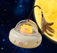 China Adjustable Chicken Toy Automatic Laser Feather Bell Interactive USB Rechargeable 5V Safe Lifelike Taffeta for sale