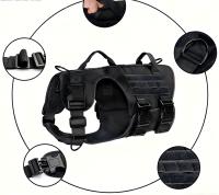 China Large Dogs Tactical Dog Harness 100% Nylon Adjustable Quick Release Breathable Heavy Duty for sale