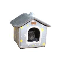 China Soft Wool Pet House Star Pattern Cozy Indoor Small Animal Bed 30x30cm Removable Washable for sale