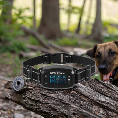 China XWPET XW-T19 GPS Wireless Dog Fence IP67 Waterproof Rechargeable Smart Pet Electric Fence with OLED Display for sale