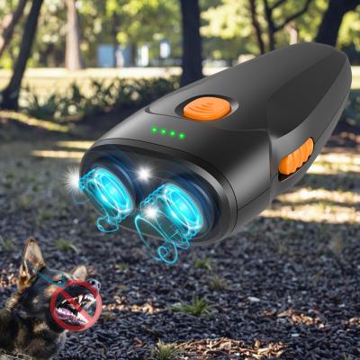 China Outdoor Ultrasonic Dog Repeller with LED Flashlight Handheld Electric Shock Control Device Model Q03 for sale