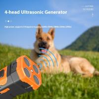China 4 Ultrasonic Wave Heads Dog Training Belt Flashing Light Waterproof IP67 Rechargeable Battery 20 Hours Bark Control for sale